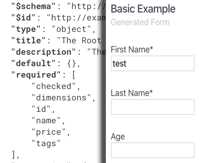 React Schema Form AscentCore